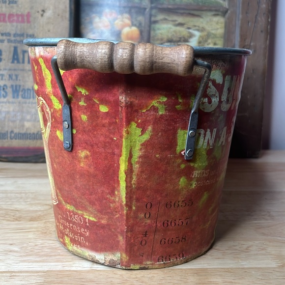 Accents | Farmhouse Metal Country Farmhouse Bin With Wood Handles ...